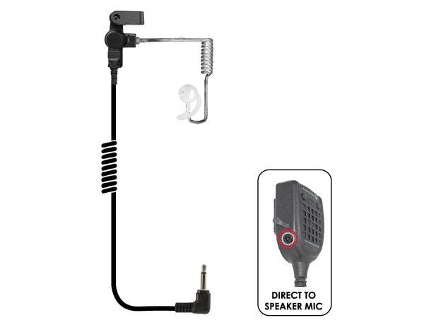 3.5mm connector - Listen only clear acoustic coiled tube with transduc ...